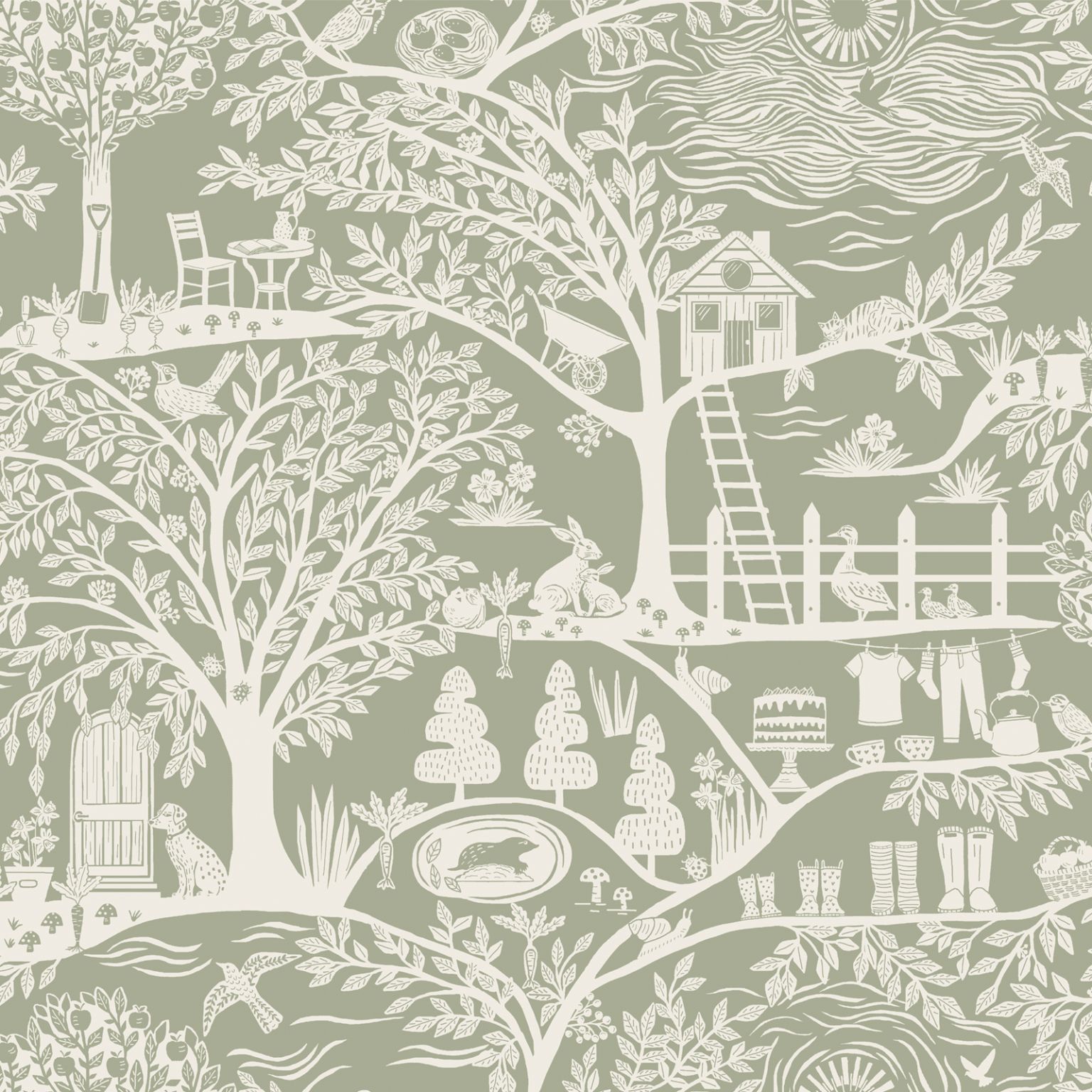 Homegrown Green Wallpaper